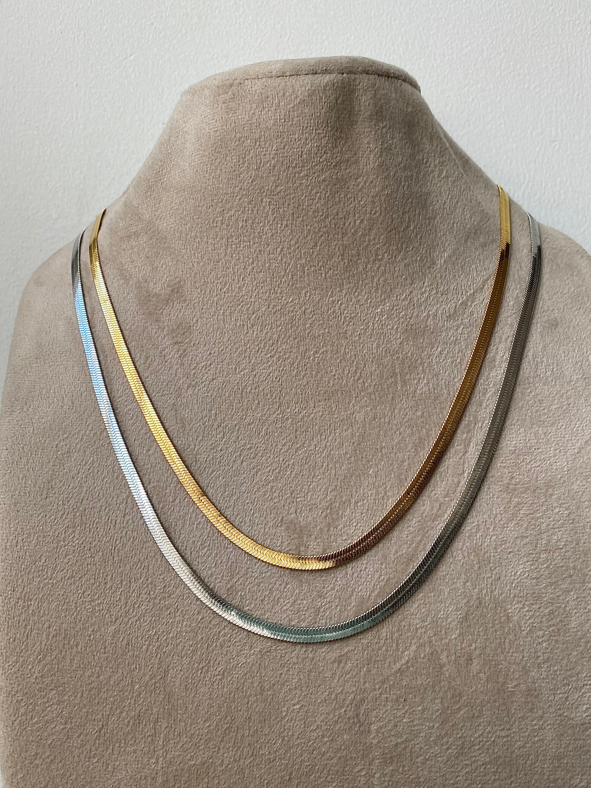 MILES |Gold/silver Steel Snake Chain 4mm |48cm/55cm/60cm/65cm| Mens Ne