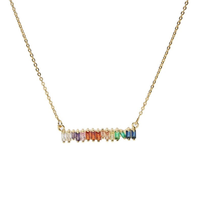 RAINBOW CRUSH | Tarnish Free | Multi Col Cubic Zirconia Baguette Jewel ...