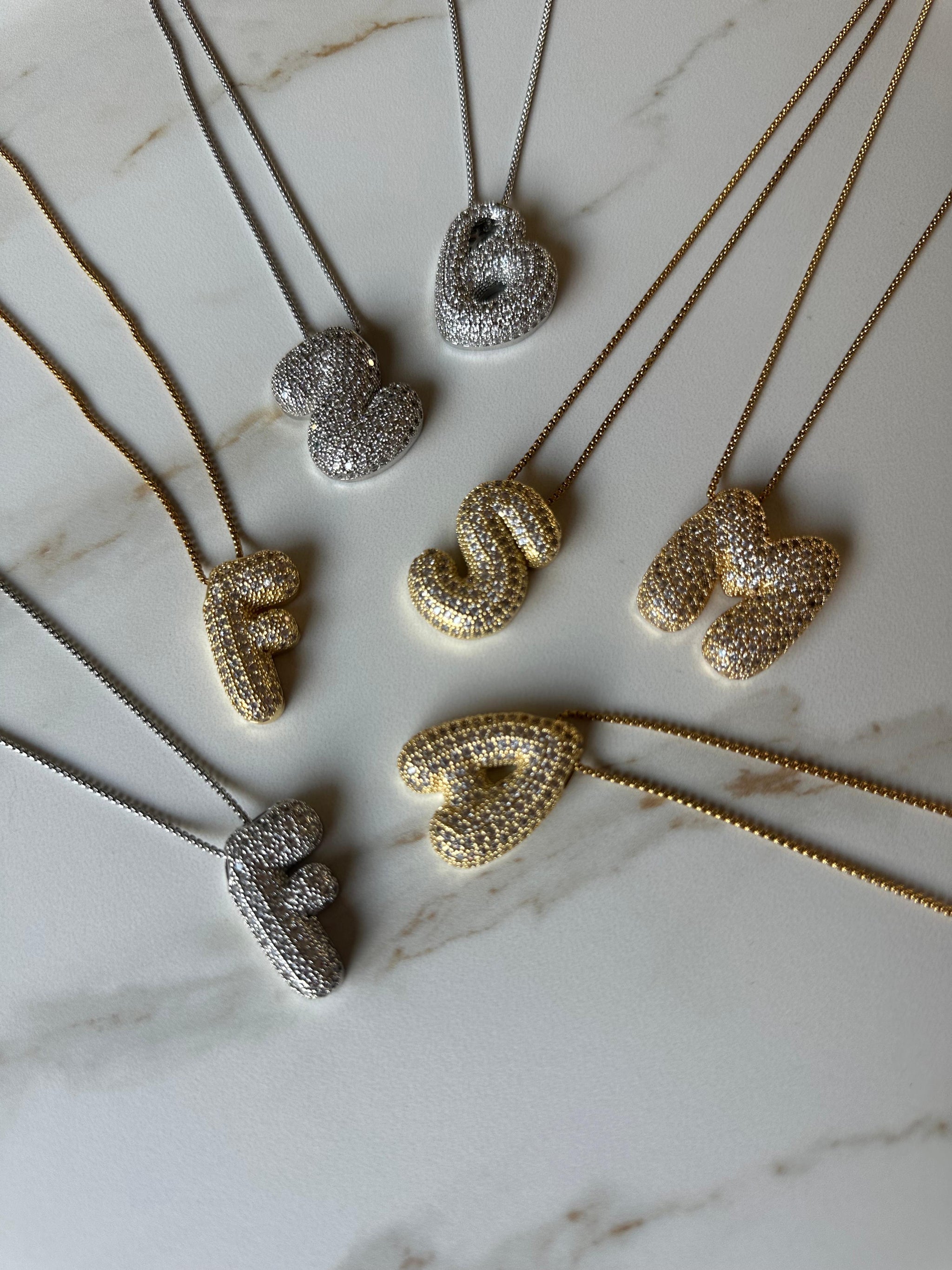 BUBBLE GLAM INITIALS I plated I Letter Necklace