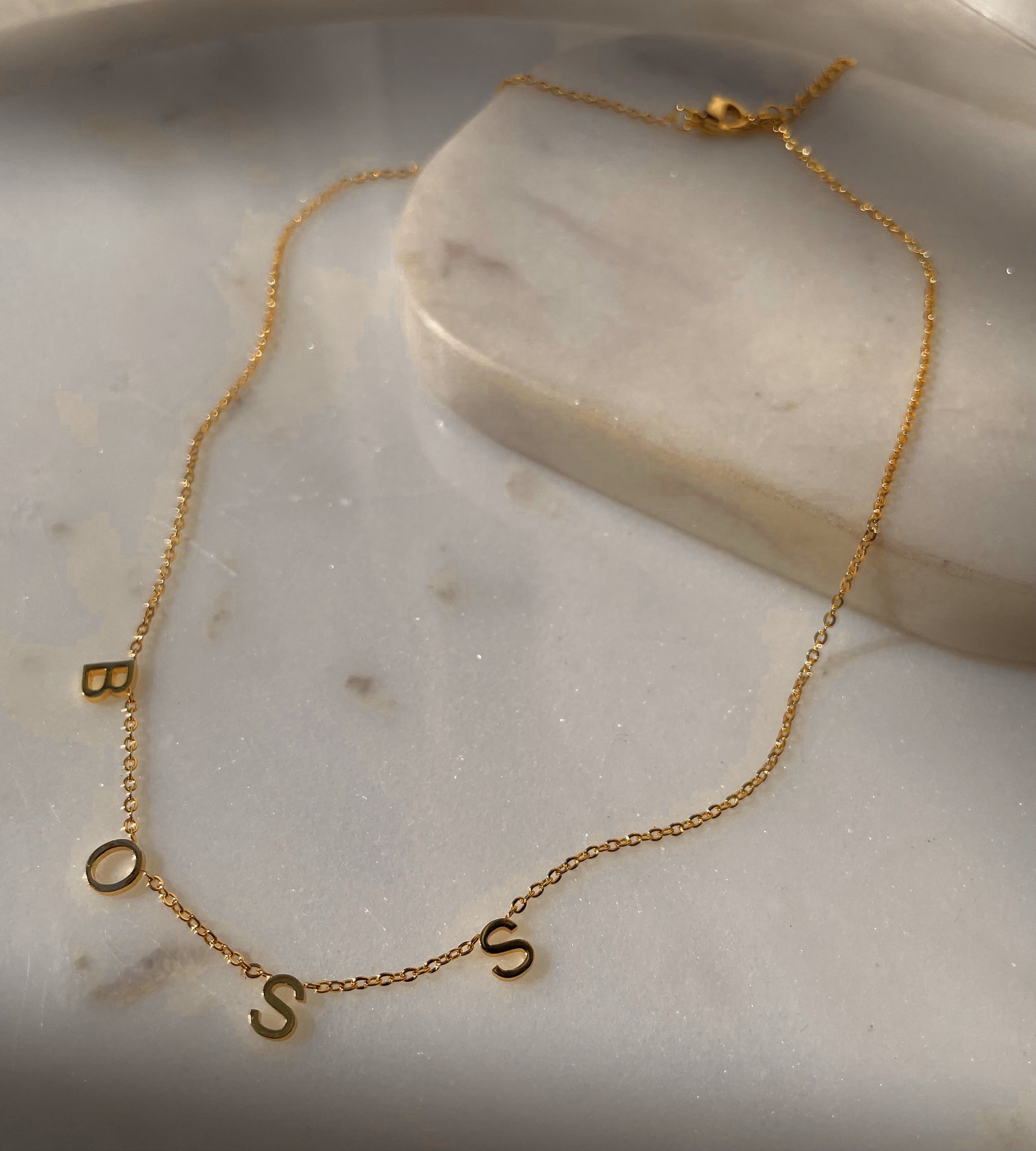 Word Necklaces | Spaced Out | Tarnish Free | 18ct Gold Plated and Stai ...