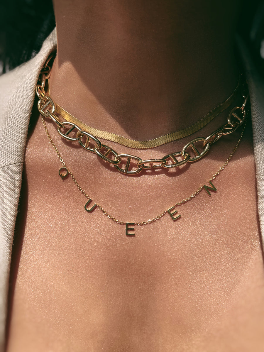 Word Necklaces | Spaced Out | Tarnish Free | 18ct Gold Plated and Stai ...